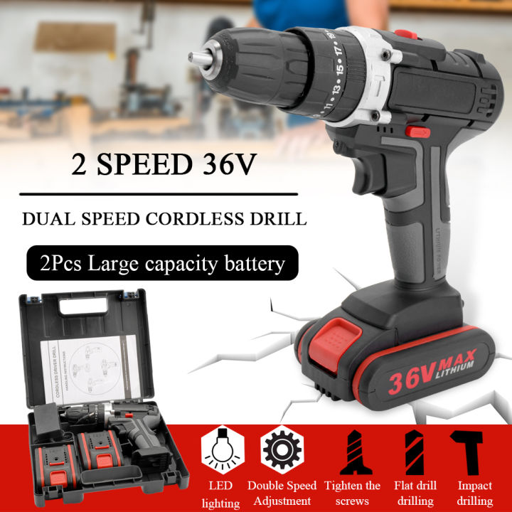 36V Multifunctional Electric Impact Cordless Drill High-power ...