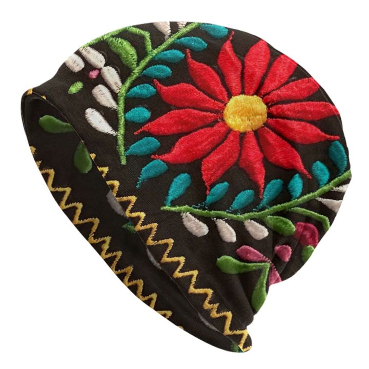 Spanish Flowers Mexican Art Skullies Beanies Hats Printed Summer Men ...