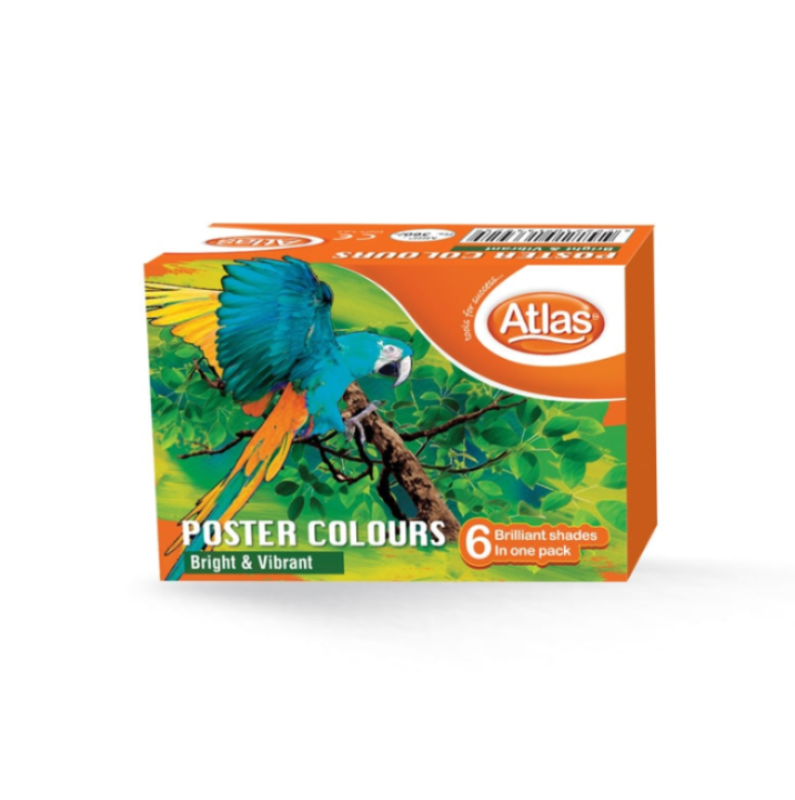 Atlas Poster Colours Bright & Vibrant - 6 Colours | Daraz.lk