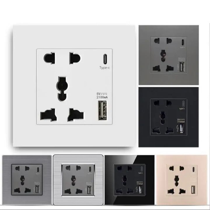 Universal Intelligent Quick charge USB C wall dual socket, Uk 18W Type ...