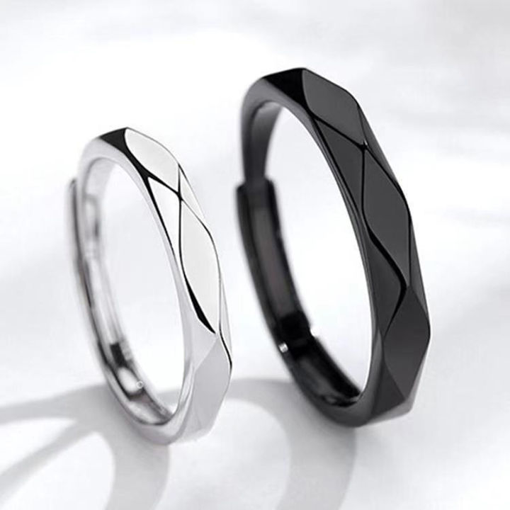 1 Pair of New Simple Geometric Couple Rings - Rhombus Wedding Rings for ...