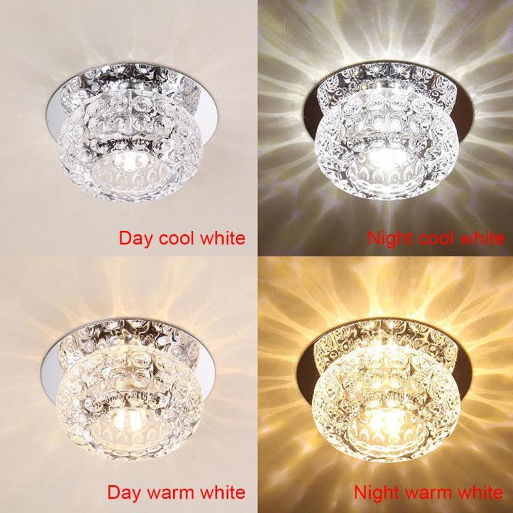 【BestGO】3W/5W Modern Round Crystal LED Ceiling Chandelier Spotlight ...
