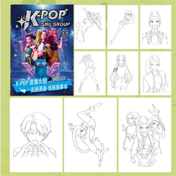 Anime Illustrated Rumi Zoey Mira Kpop Demon Hunters Coloring Book ...