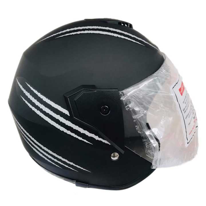 U.P.Co Levo Black Silver Matt Motor Bike Helmet SLS Certified | Daraz.lk