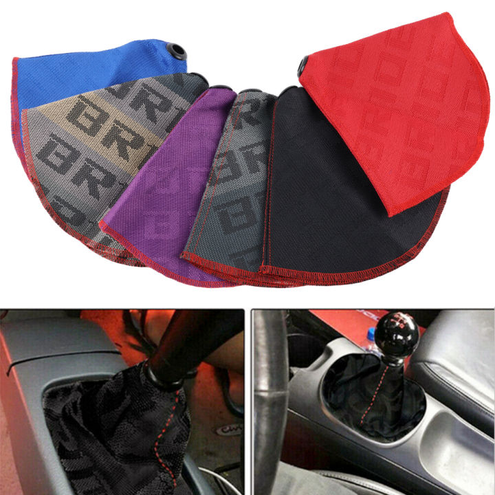 Hot Jdm Style Bride Canvas Shift Lever Knob Boot Cover Red Black Racing ...