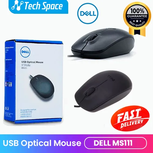 Computer Mouse Dell MS111 Wired Mouse USB Optical Mouse For PC, Apple ...