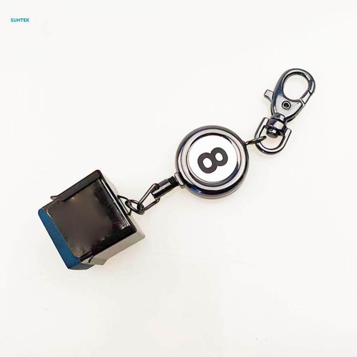 Pool Chalk Holder Keychain Pool Cue Chalk Bag Pocket Retractable Key ...