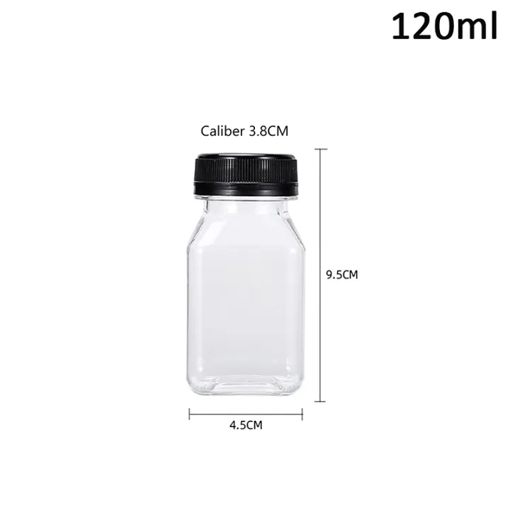 Empty Plastic Square Juice Bottles With Caps Water Bottles Clear Bulk ...