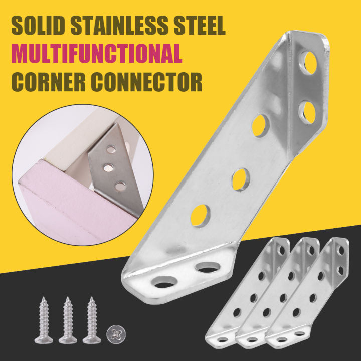 1/10 Set Stainless Steel Universal Furniture Corner Bracket Angle ...