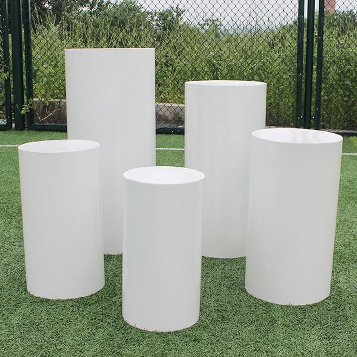 Set of 5 Cake Table Pillar Cylinder Pedestal Stands Metal Display ...