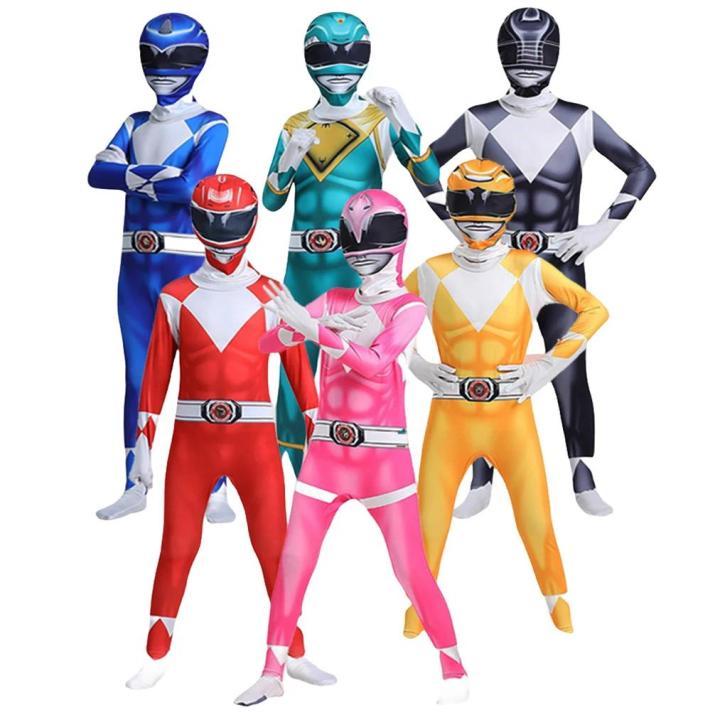 Power Samurai Sentai Shinkenger Rangers Costume Kids Superhero Cosplay ...