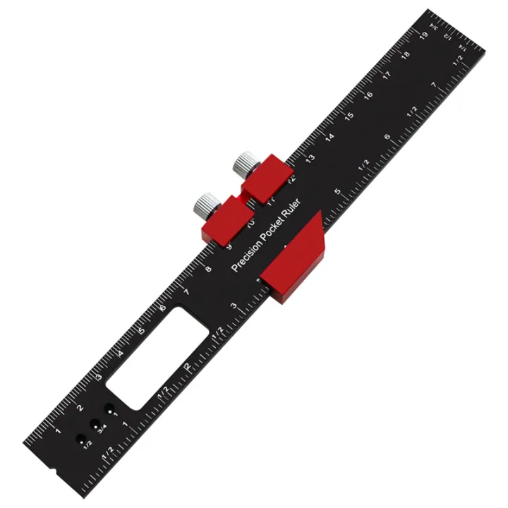 Woodworking Precision Pocket Ruler Aluminum Alloy Slide Ruler Inch ...