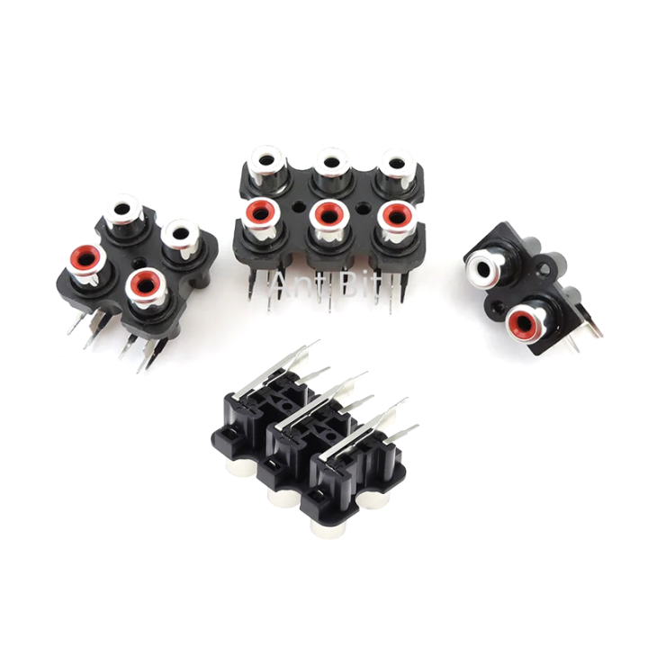 5PCS 2/4/6 hole female RCA lotus socket, red and white hole stereo ...