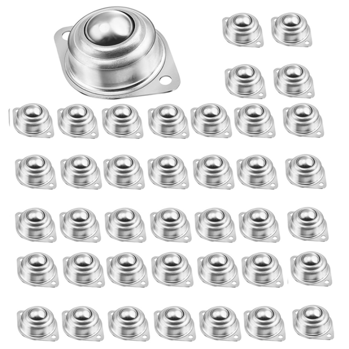 40PCS 1In Roller Ball Transfer Bearing Kit Carbon Steel Round Ball ...