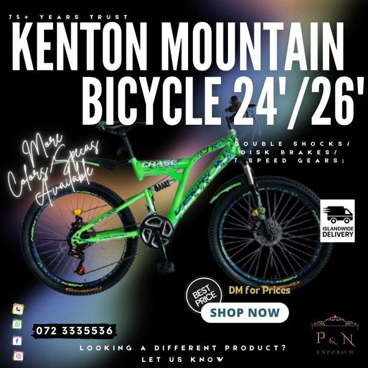 Kenton 24" Mountain Bicycle(Double Disk Brake/Double Shocks) | Daraz.lk