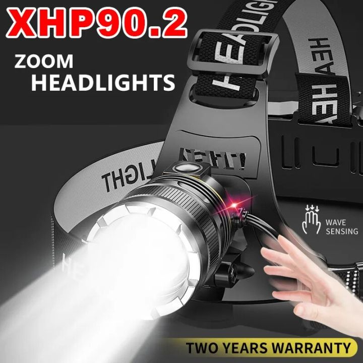 ZK40 30000LM Upgrade Headlamp Sensor XHP90 Fishing Headlight 18650 ...