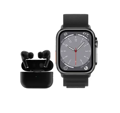2 In 1 Smart Watch Duo Ultra Active + TWS Pro 2 G1 Combo - Black | Daraz.lk