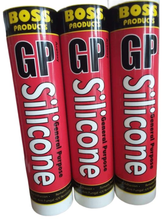 Boss GP Silicone Selant Multipurpose Silicone Sealant Clear, Black & White -280ml Silicone gum ...