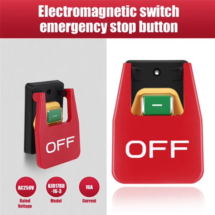 NCANRUI Off on Red Cover Emergency Stop Push Button Switch 250V16APower ...