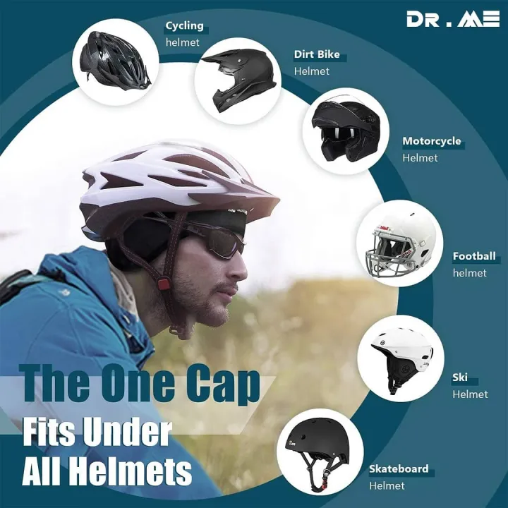 Cooling Helmet Liner Skull Cap Sweat Wicking DR ME UniSex Caps Under ...