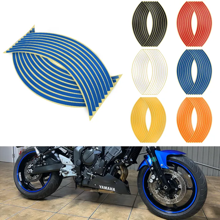 Motorcycle Wheel Sticker Motocross Reflective Decals Rim Tape Strip For ...