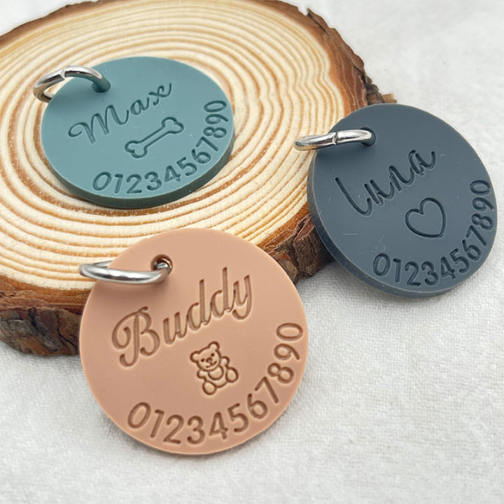 【Hot item】 6 Colors Silicone Pet Anti-Lost ID Tag Personalized Dog Tag ...