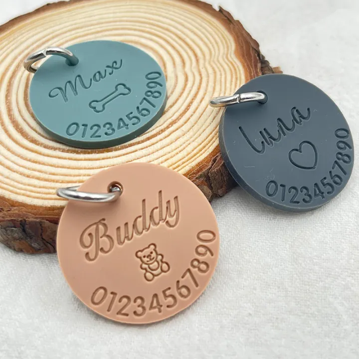 【Hot item】 6 Colors Silicone Pet Anti-Lost ID Tag Personalized Dog Tag ...
