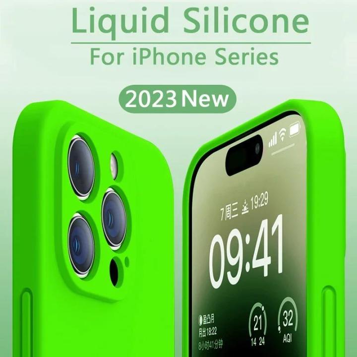 Original Liquid Silicone Phone Case For iPhone 16 15 14 13 11 12 Pro ...