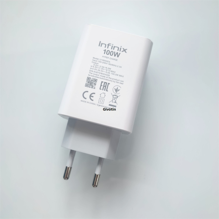 Infinix 100W EU Super Fast Charging Power Adapter 1M 6A PD Cable for ...
