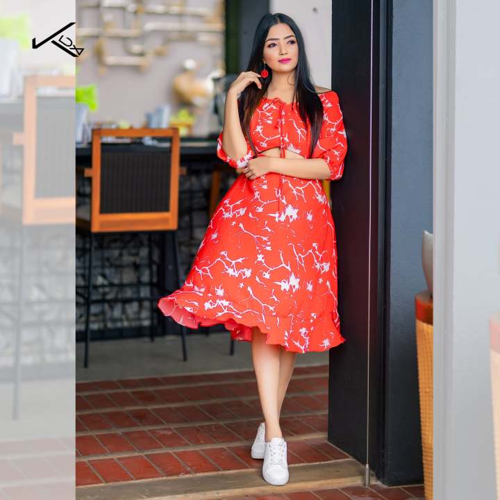 Chlsa Cut-Out Midi Short Dress KDA | Daraz.lk