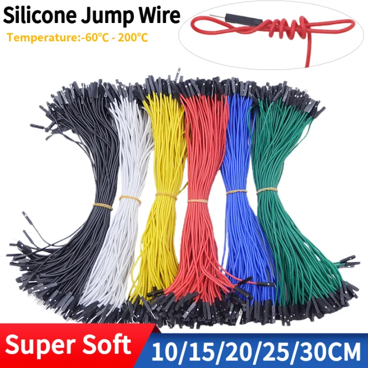 10/50pcs Super Soft Silicone Wire 1Pin Dupont Cable 26AWG Male Female ...
