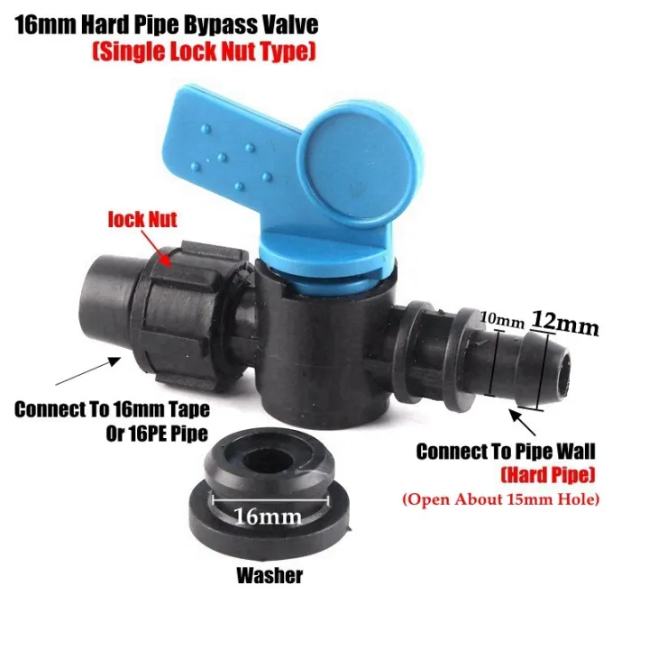 5pcs 16mm LDPE Connectors Irrigation Hose Water Valve Thread Locked Tee ...