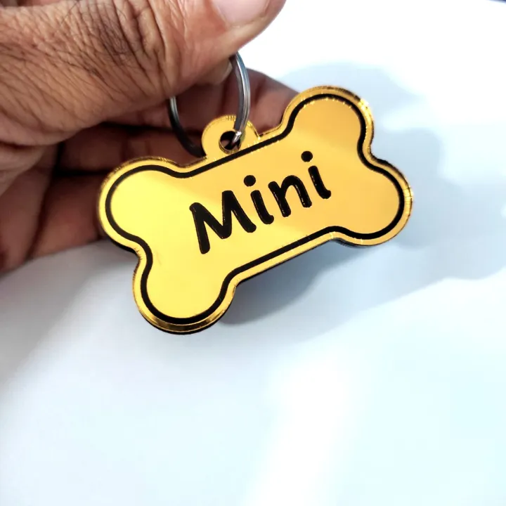 Dog Cat Tags Gold Mirror Actylic customize | Daraz.lk
