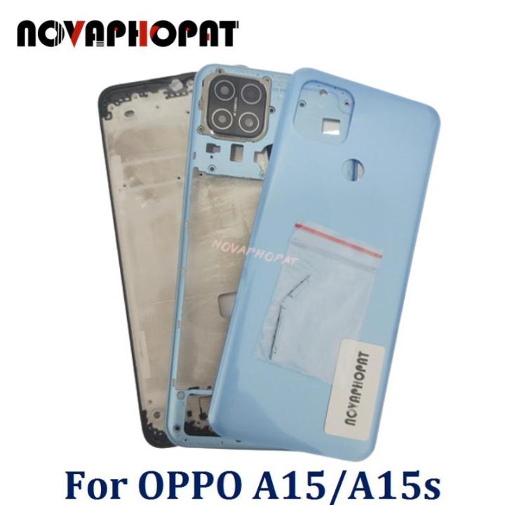 For OPPO A15 Battery Door Cover Rear Case Back Housing Power Volume Key ...