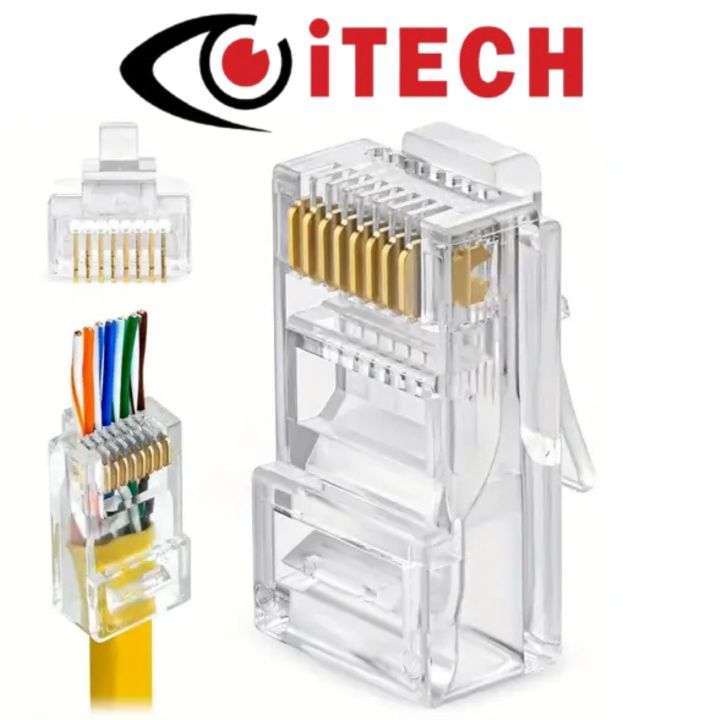 RJ45 Plastic Network Connector Clip Cat6 8 Pin & Network.rj45 caps ...