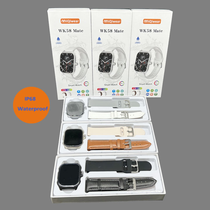 New WK58 MATE Smart Watch Heart Rate Monitoring Waterproof Dual Strap ...