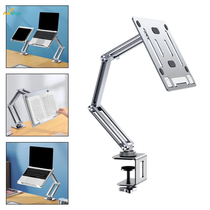 Laptop Tablet Holder Desk Mount 360° Rotating Base for Reading Aluminum ...