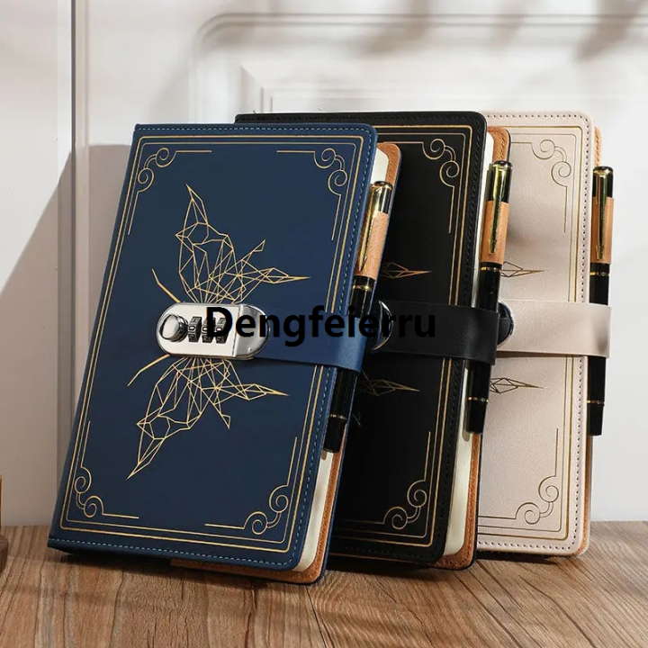 Dengfeierru dairy books for girls A5 Password Notebook Vintage Log With ...