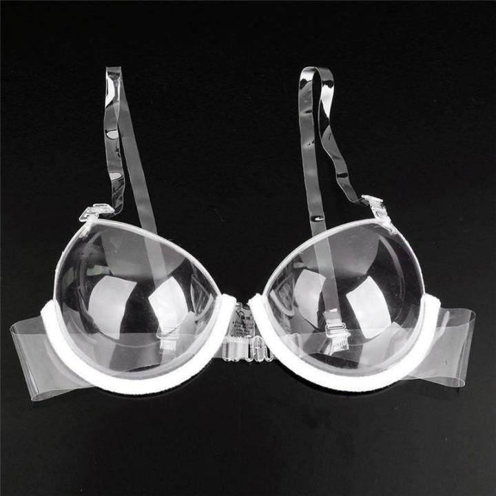 Transparent Clear Push Up Bra Strap Invisible Bras Women Underwire 3/4 ...