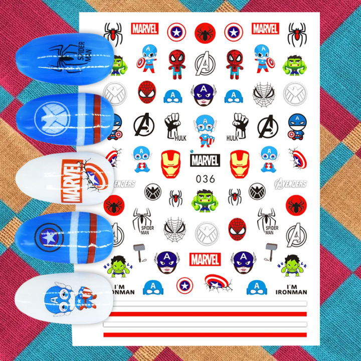 Mouse Noble Mickey Lilo Stitch Adhesive Stickers Nail Sliders Marvel ...