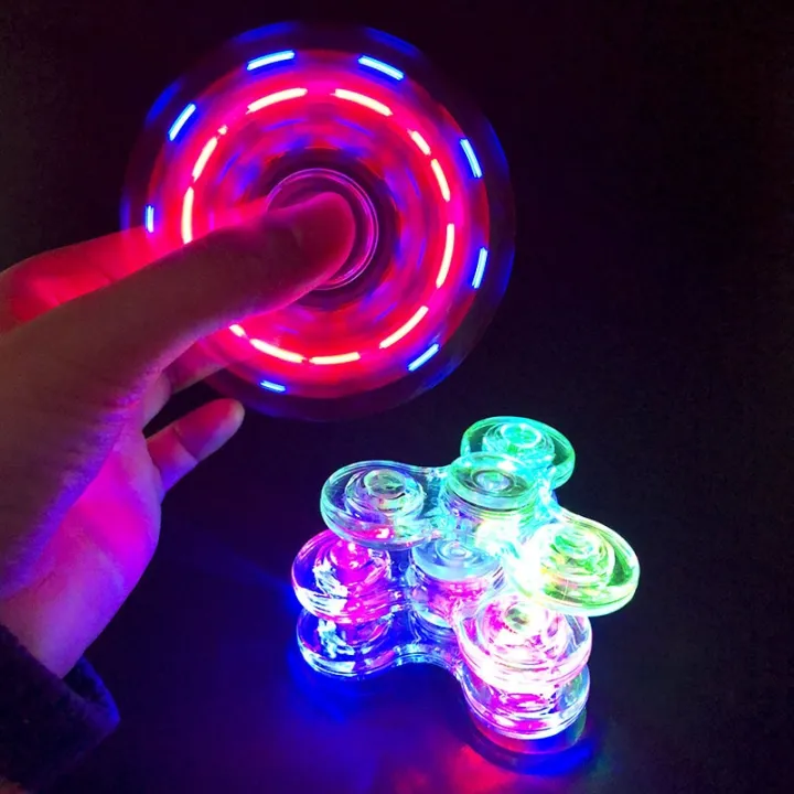 Luminous Fidget Spinner LED Light Up Changeable Hand Spinners Adult ...