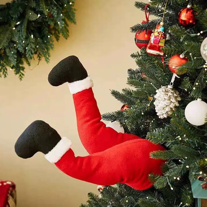 Santa/Christmas Elf Legs Christmas Tree Decoration Stuffed Legs Stuck ...