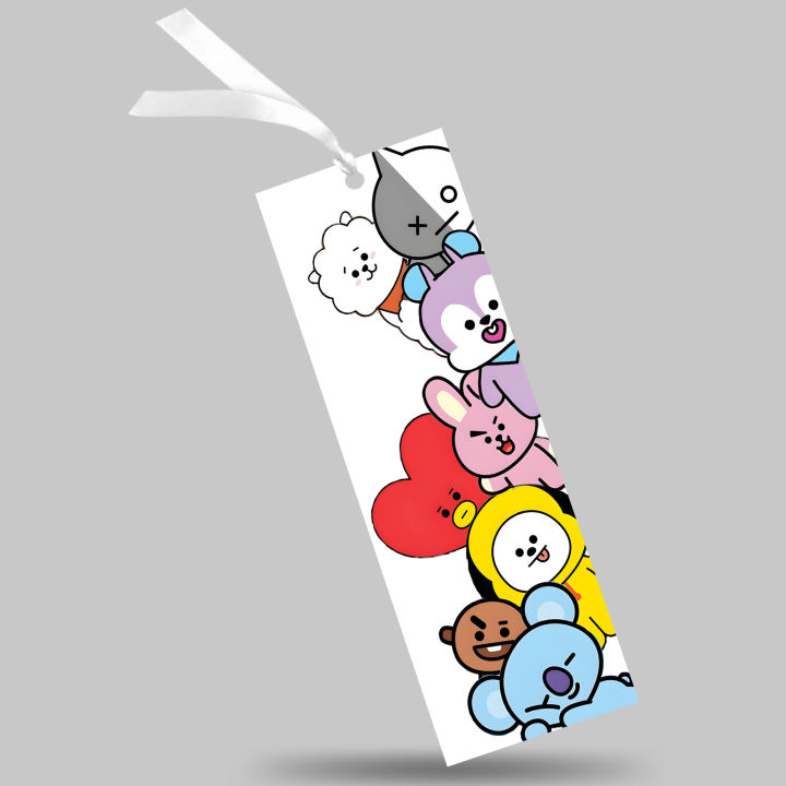 BT21 Stacked Characters Bookmark | 2x6 Inch | Cute K-Pop BTS Bookmark ...
