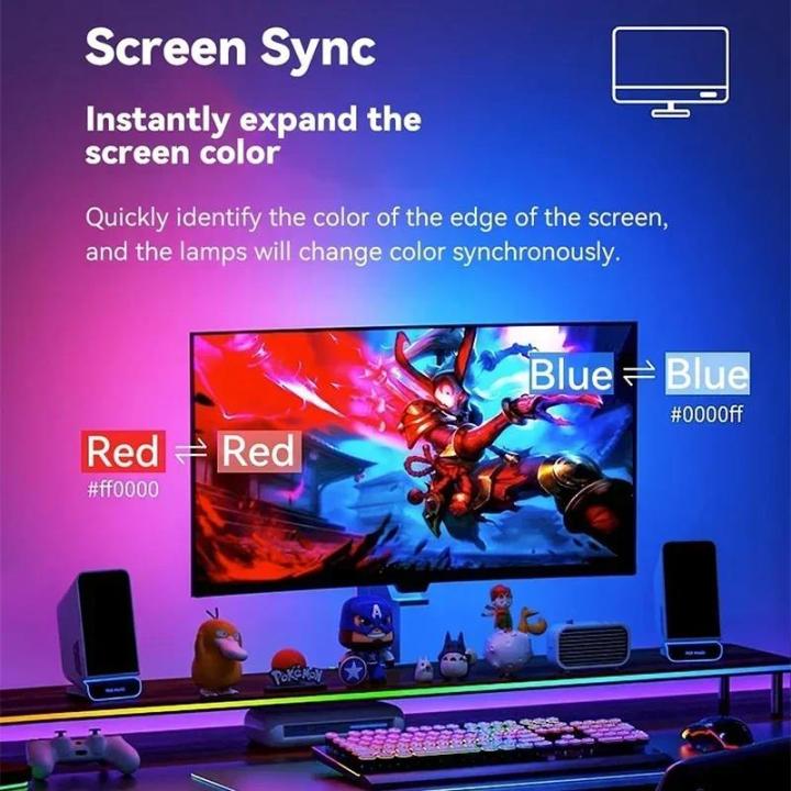 Smart Gaming LED Strip Light Computer Sync Light Strip Monitor RGB ...