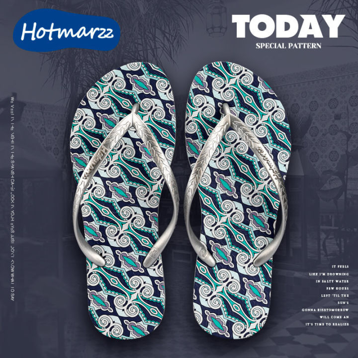hotmarzz Heima 2022 new women's flip flops pattern non-slip slippers ...