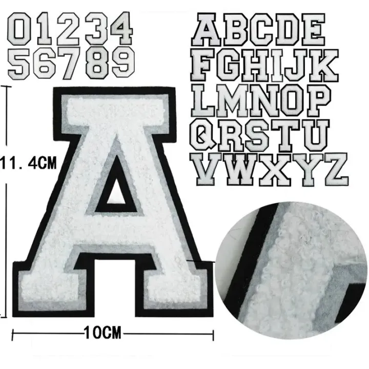 Reading Writing11cm Embroidered Letters Iron On Patch Figure Applique ...