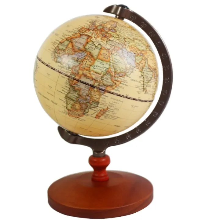Vintage 5 Inch Diameter Brown World Globe Antique Decorative Desktop ...