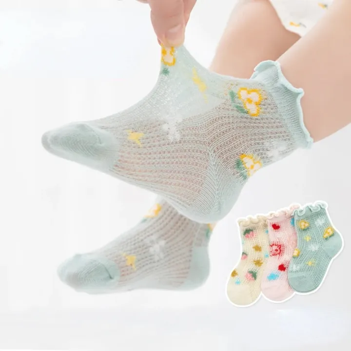 3 Pair/lot 0 To 8 Years Baby Girl Princess Socks Summer Ultra-thin Mesh ...
