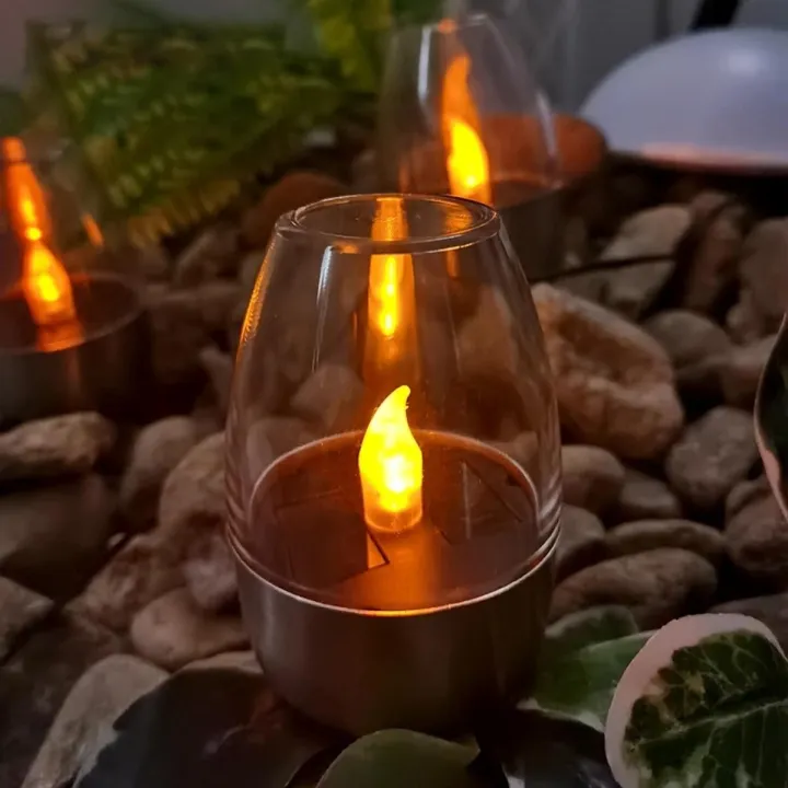 Solar Mini Tea Light Waterproof Flameless LED Electronic Candles ...