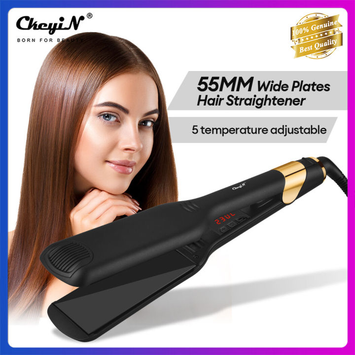 CkeyiN Wide Plate Hair Straightener 55MM Professional Hair Straightener ...